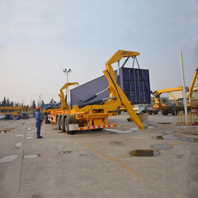 20 To 40ft 3 Axle 37 Ton Side Self Loading Container Trailer