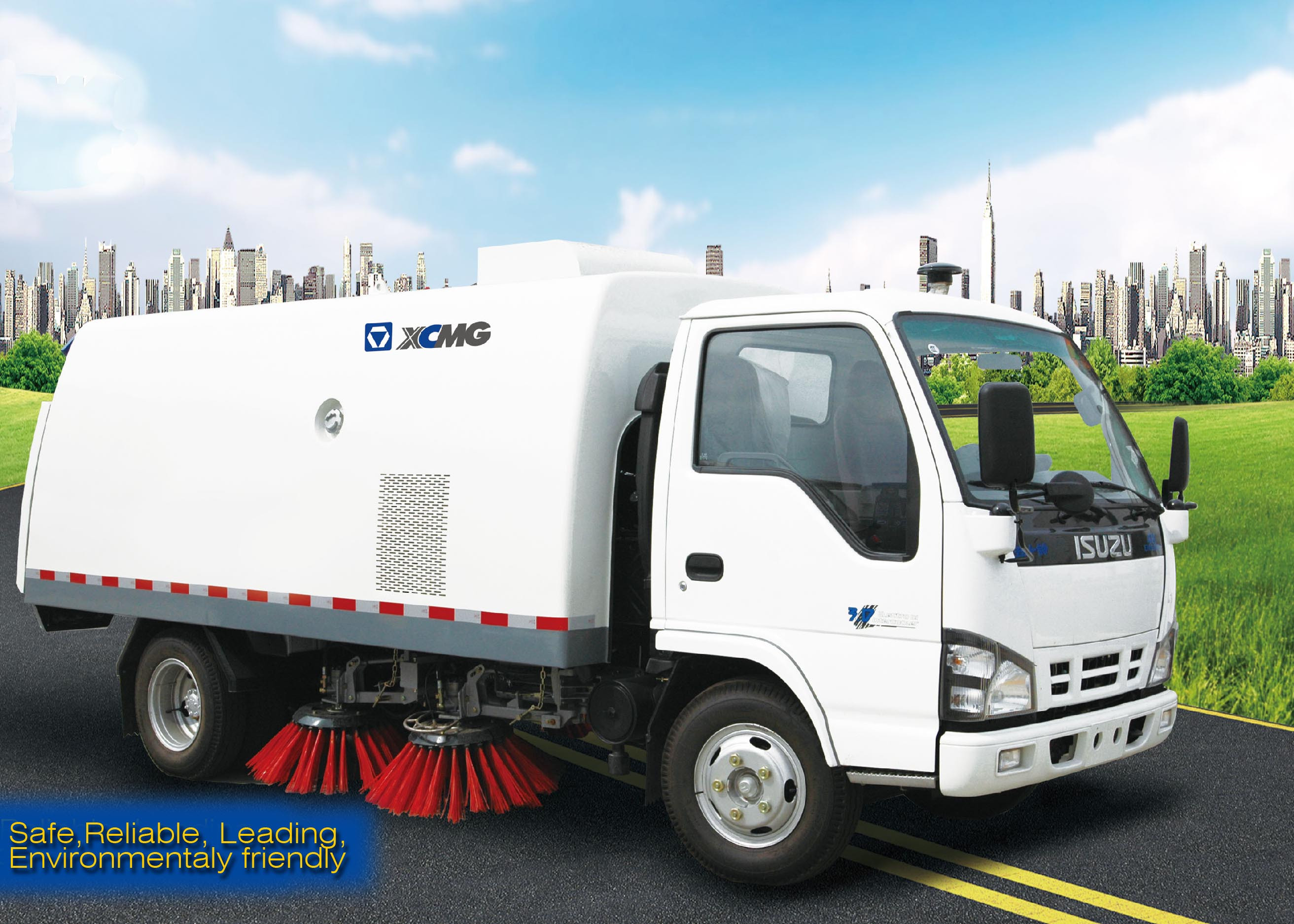 Cleaning Street Sweeper Truck 1000L Special Purpose Vehicles Road ...
